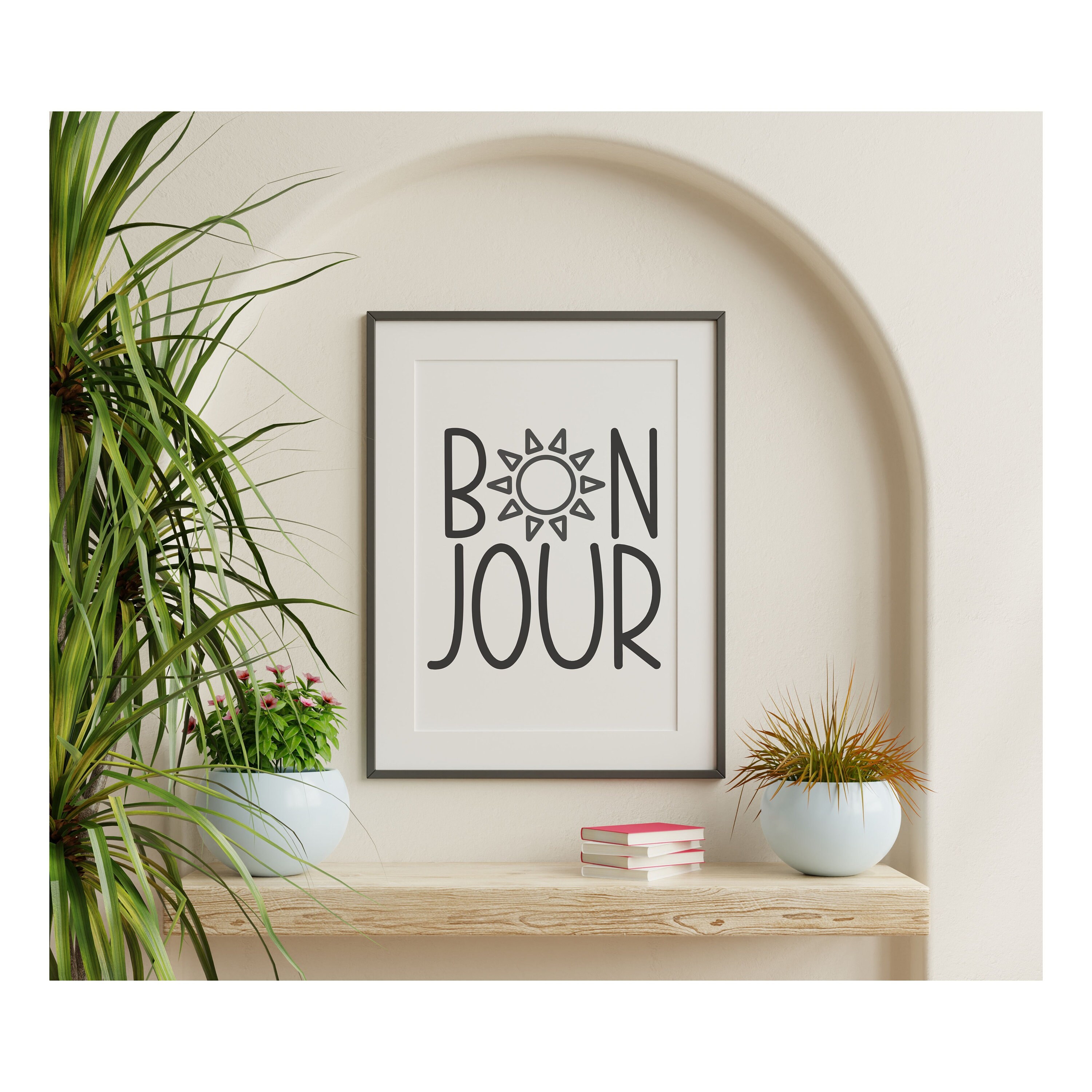 Bonjour Sun SVG, Bonjour Sun Printable, Bonjour Cricut Cut File, Hello ...
