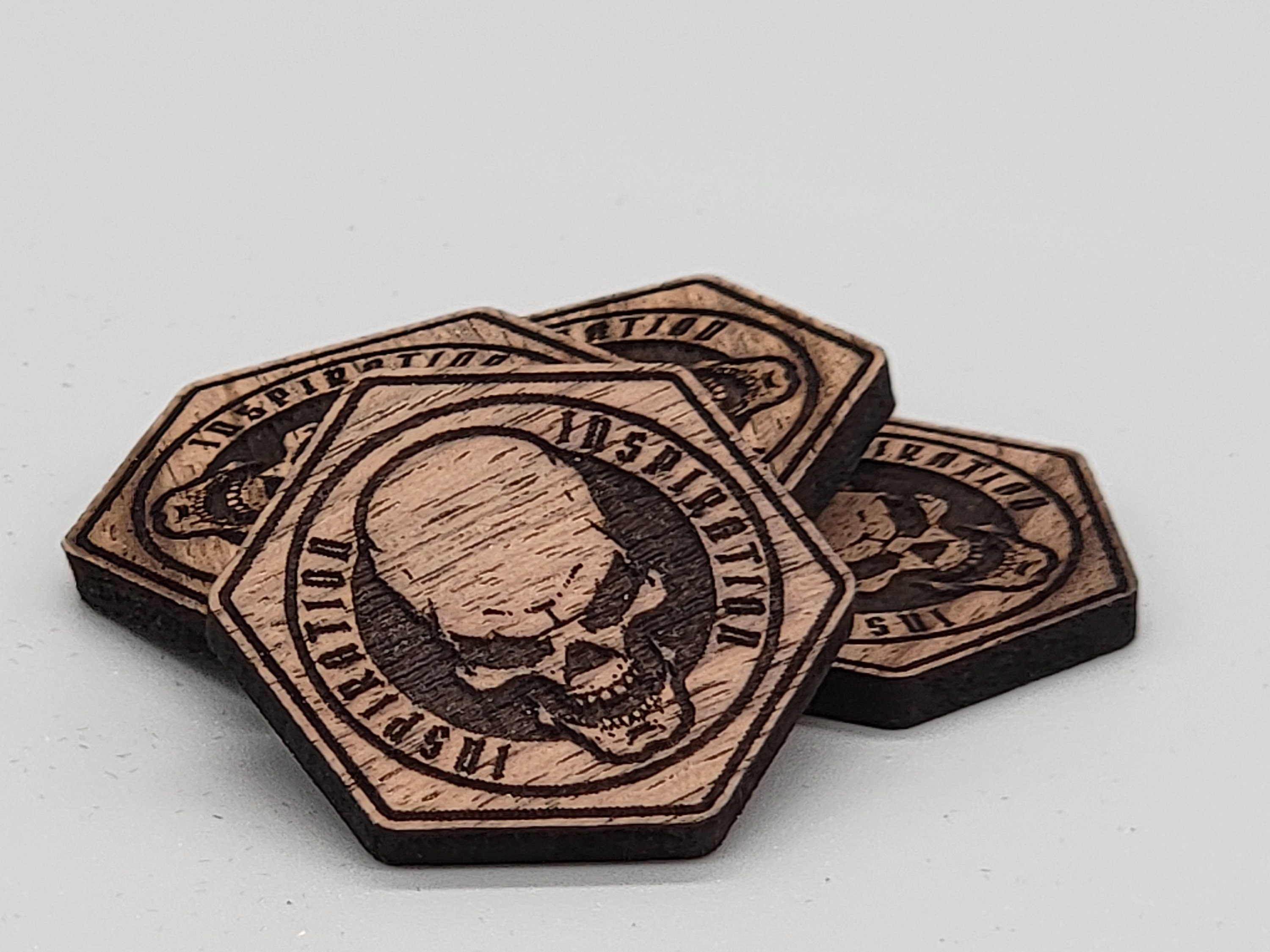 Inspiration Tokens DND 5E D20 Shaped set of Four Walnut - Etsy