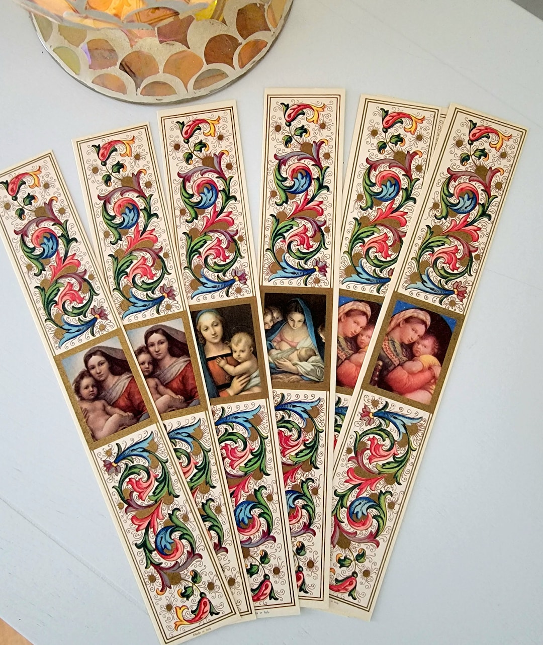 Italian Bookmarks, Madonna, Raphael, Virgin Mary Jesus, Holy Vintage ...