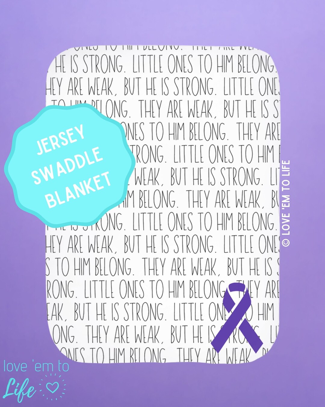 NICU Swaddle Blanket ~ Preemie Swaddle Blanket ~ Purple Ribbon Jesus ...