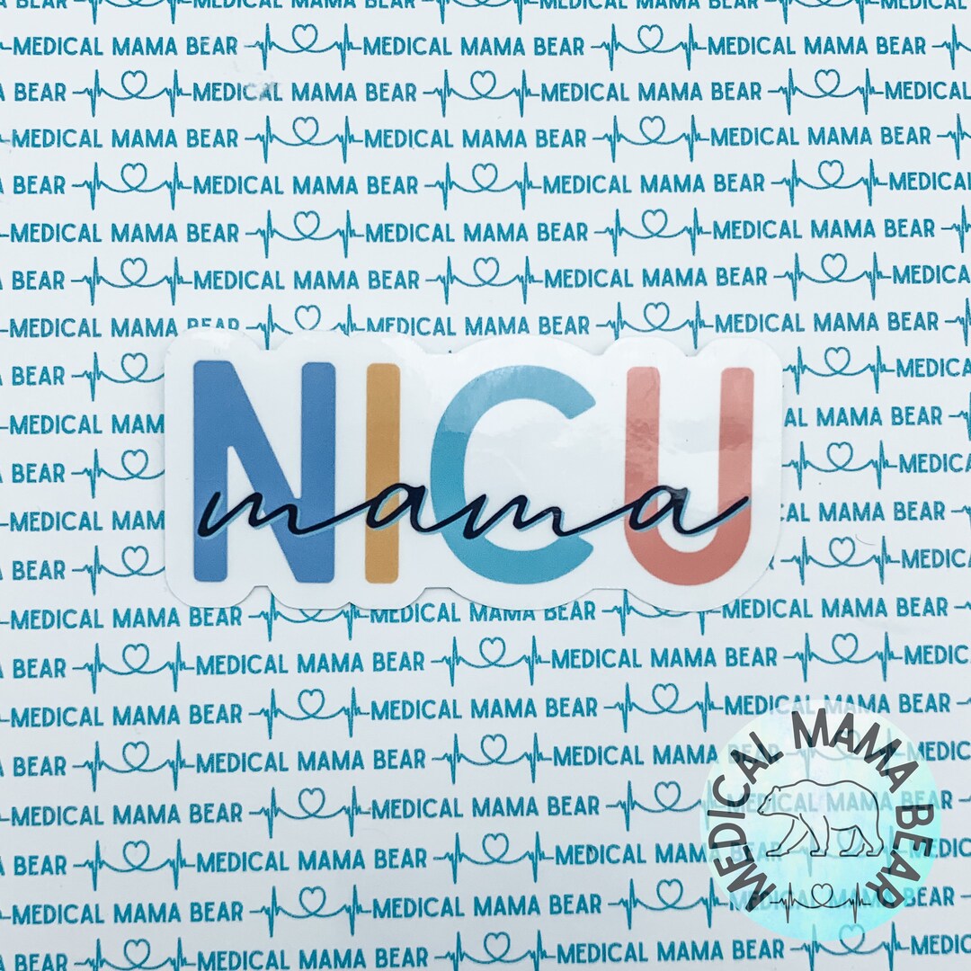 NICU MAMA STICKER Blue Teal Medically Complex Sticker Preemie Mom ...