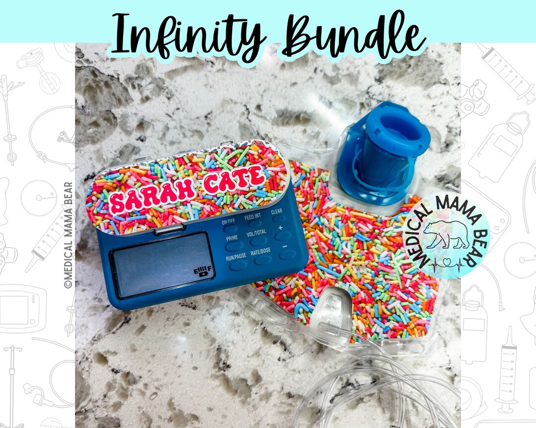Pink Birthday Sprinkles Feeding Pump Sticker BUNDLE Infinity Pump Bag ...