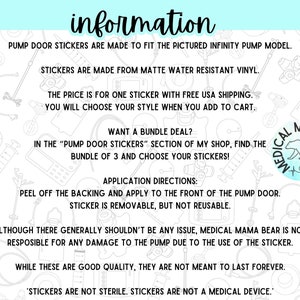 Bright Feeding Pump Door Stickers CHOOSE Pattern Add Name Feeding Tube ...