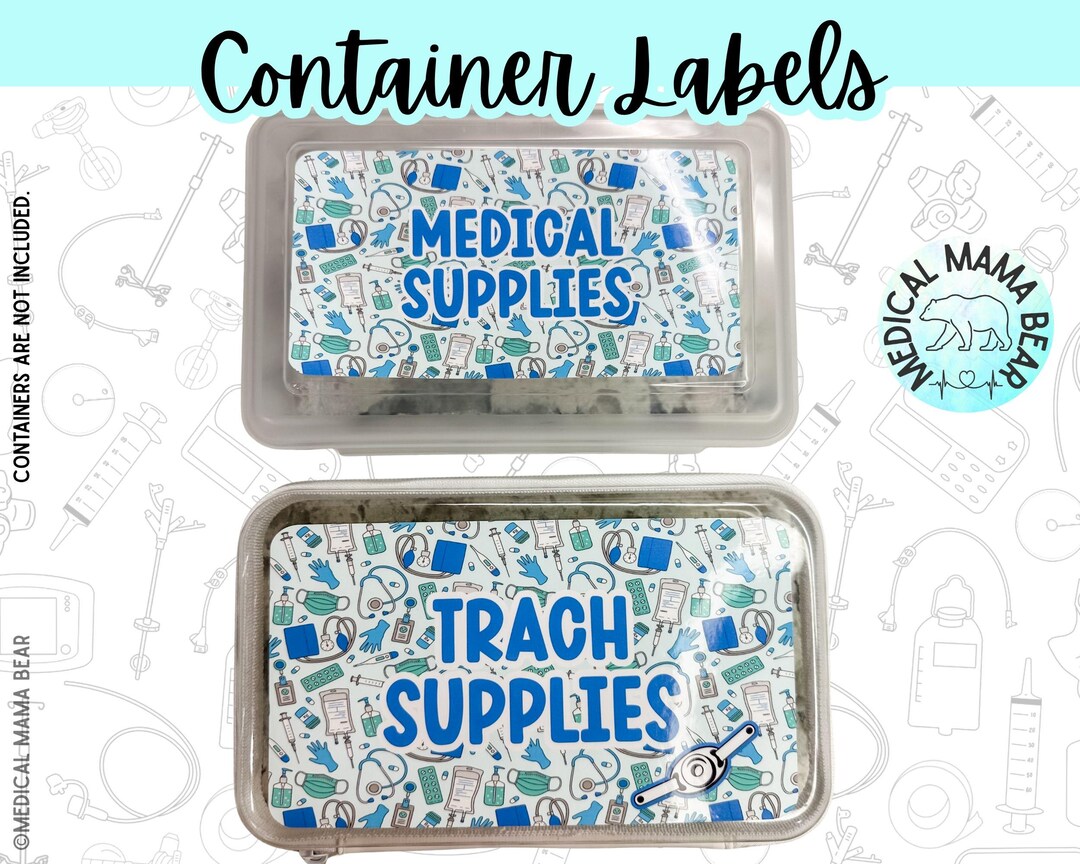 Medical Supplies Sticker for Container Emergency G-tube Kit Hard Zipper ...