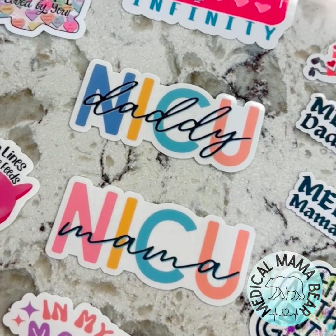 NICU Mama & Daddy STICKER Set Multicolor Nicu Dad Father's Day Gift ...