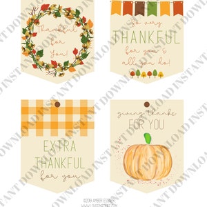 Fall Thankful Gift Tags Printable 4 Styles Thanksgiving Gift - Etsy