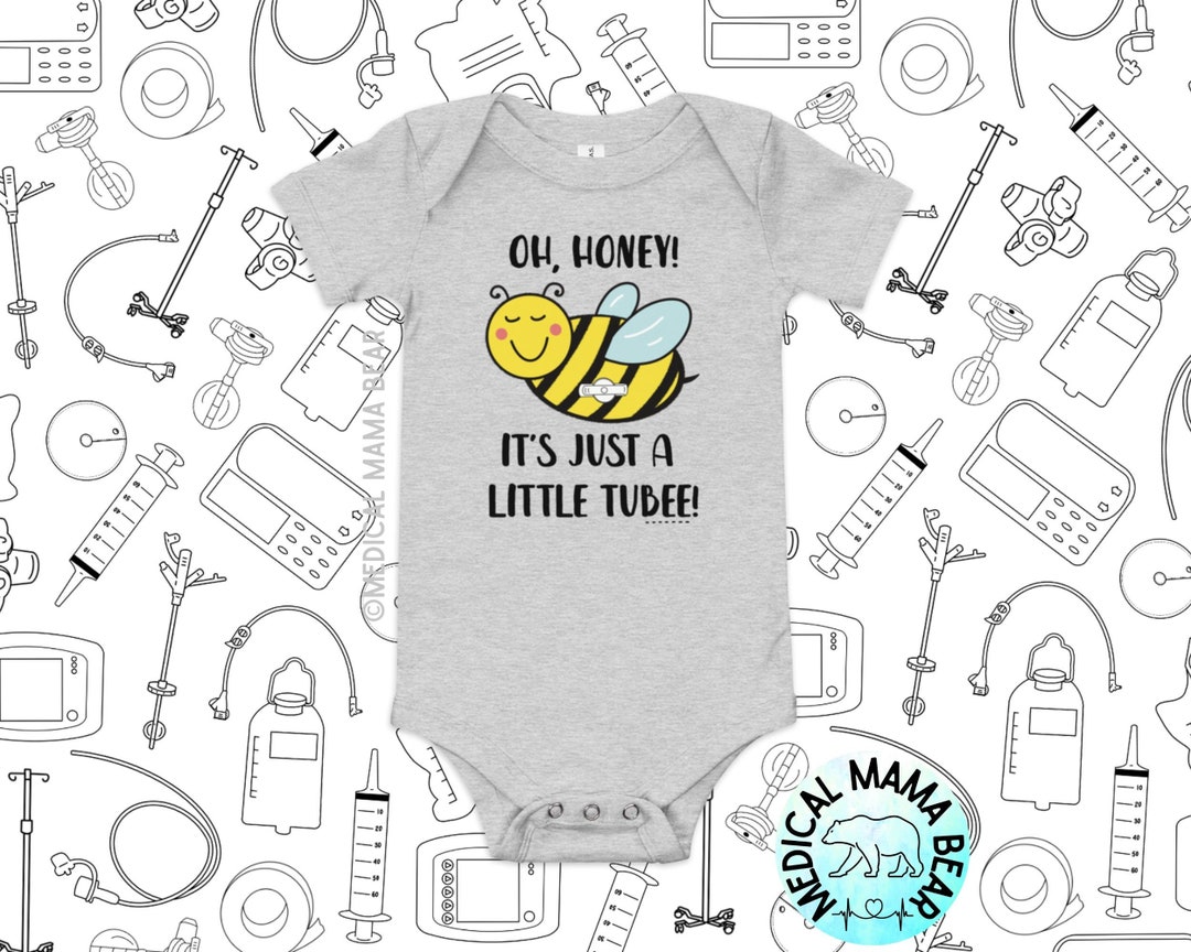 Oh Honey It's Just a Little Tubee Baby Bodysuit G-tube Themed Feeding ...