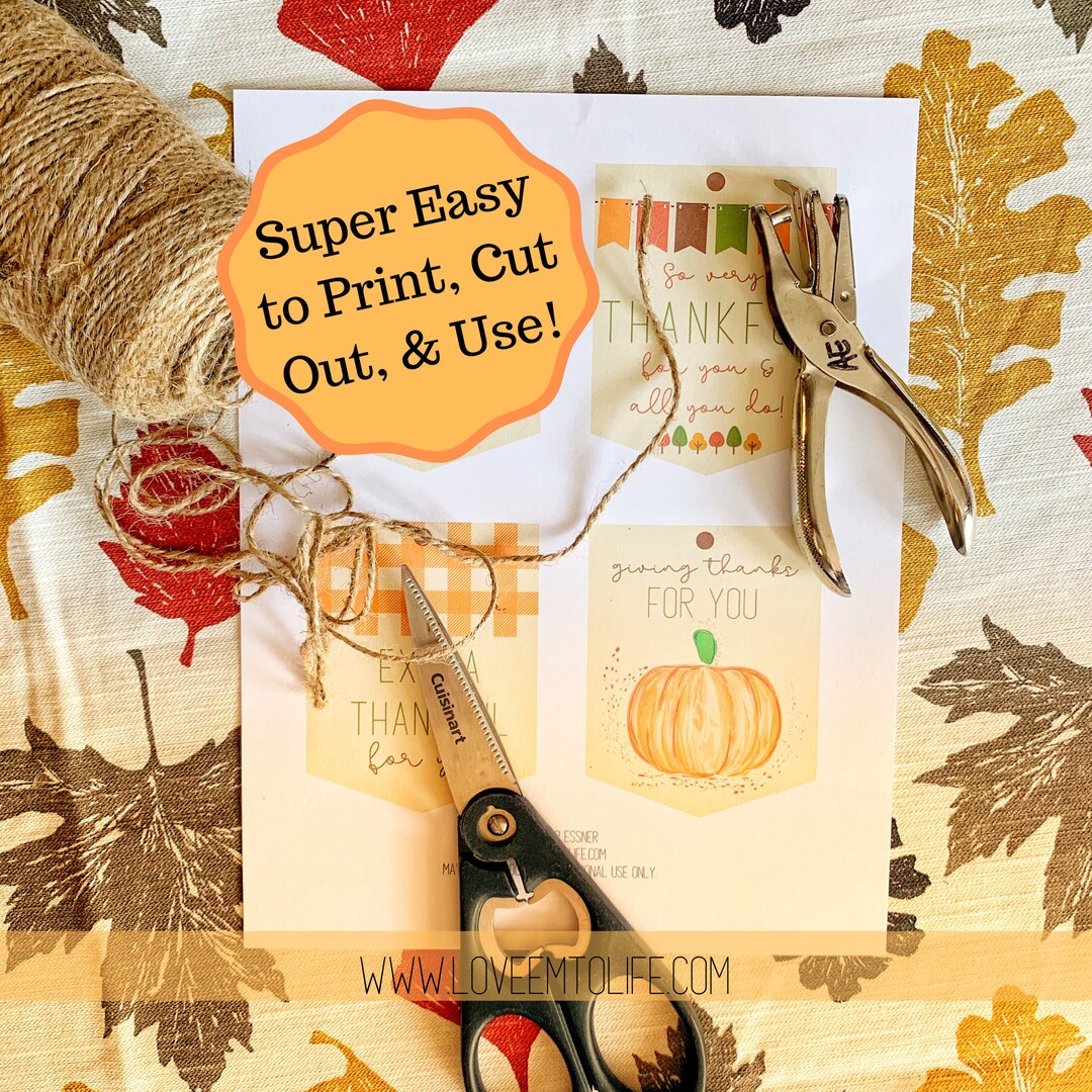 Fall Thankful Gift Tags Printable 4 Styles Thanksgiving Gift - Etsy