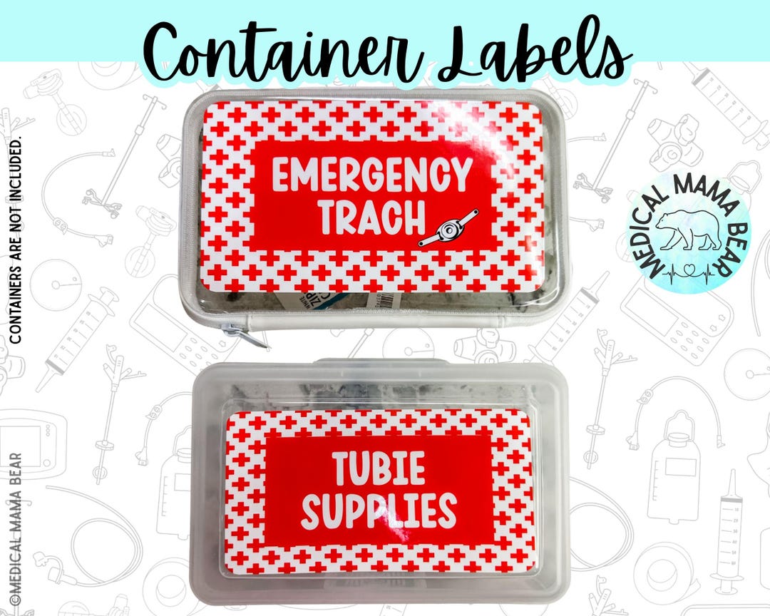G-tube Supplies Label for Case Feeding Tube Emergency Kit Sticker Hard ...
