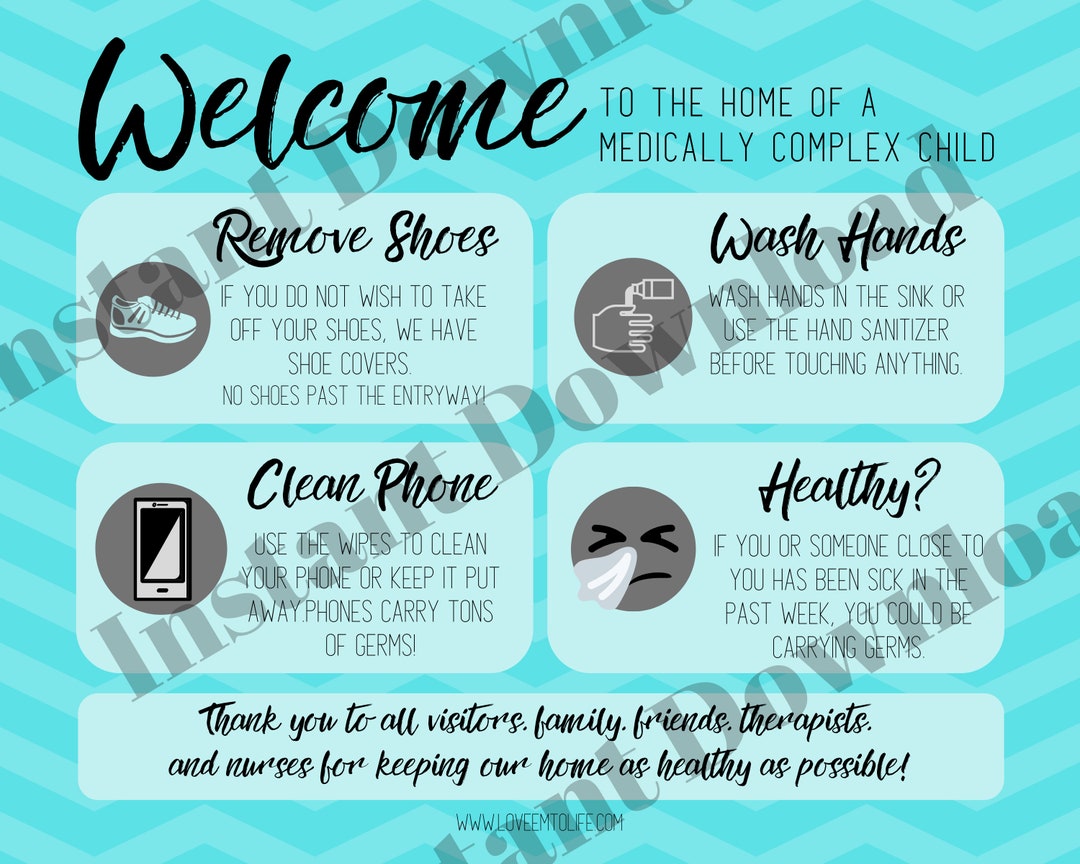 Medically Complex Child Door Sign for Preemies, NICU Babies, Cancer ...