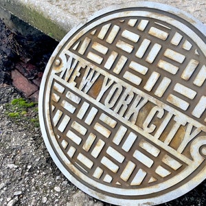 Sewer Lid Wood Sign Customizable Sewer Lid - Etsy