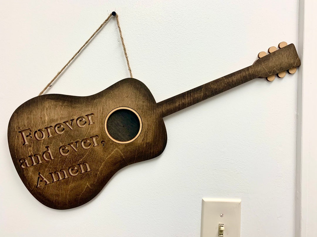 Engraved Wood Guitar Sign - Music Wall Art - Music Lover Gift - Etsy