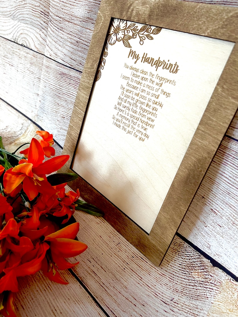 Handprint Sign for Mom, Dad or Grandparents - Etsy