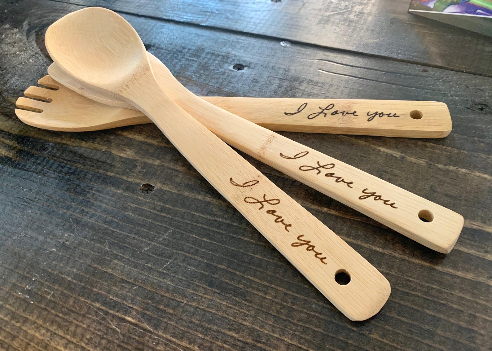 Engraved Bamboo Utensils - Etsy