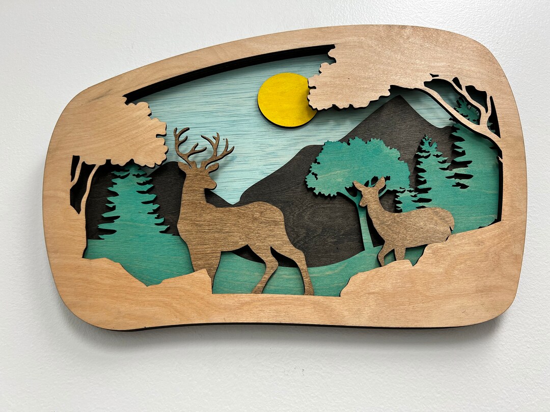 Layered Wood Deer Sign Deer Hunting Sign - Etsy