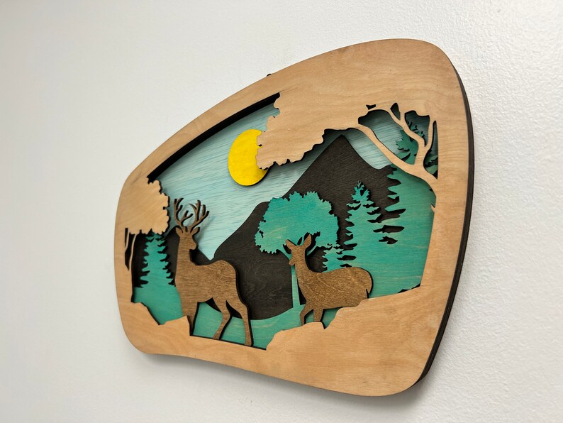 Layered Wood Deer Sign Deer Hunting Sign | Etsy