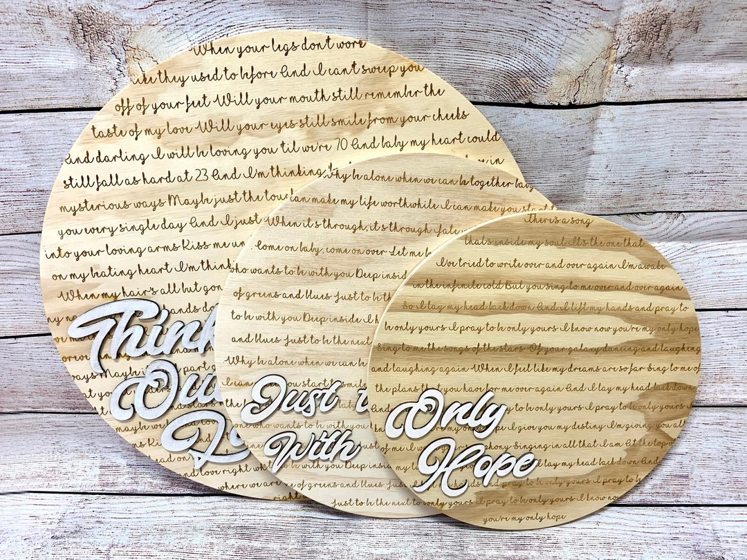 Song Lyric Engraved Sign - First Dance Lyrics - Song Lyrics Wall Art - Etsy