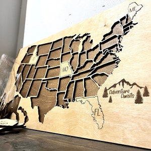 US Travel Map Fill in Puzzle Map - Etsy Canada