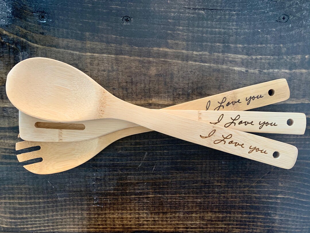 Engraved Bamboo Utensils - Etsy