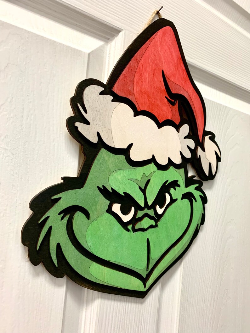 The Grinch Wood Sign the Grinch Decorations - Etsy