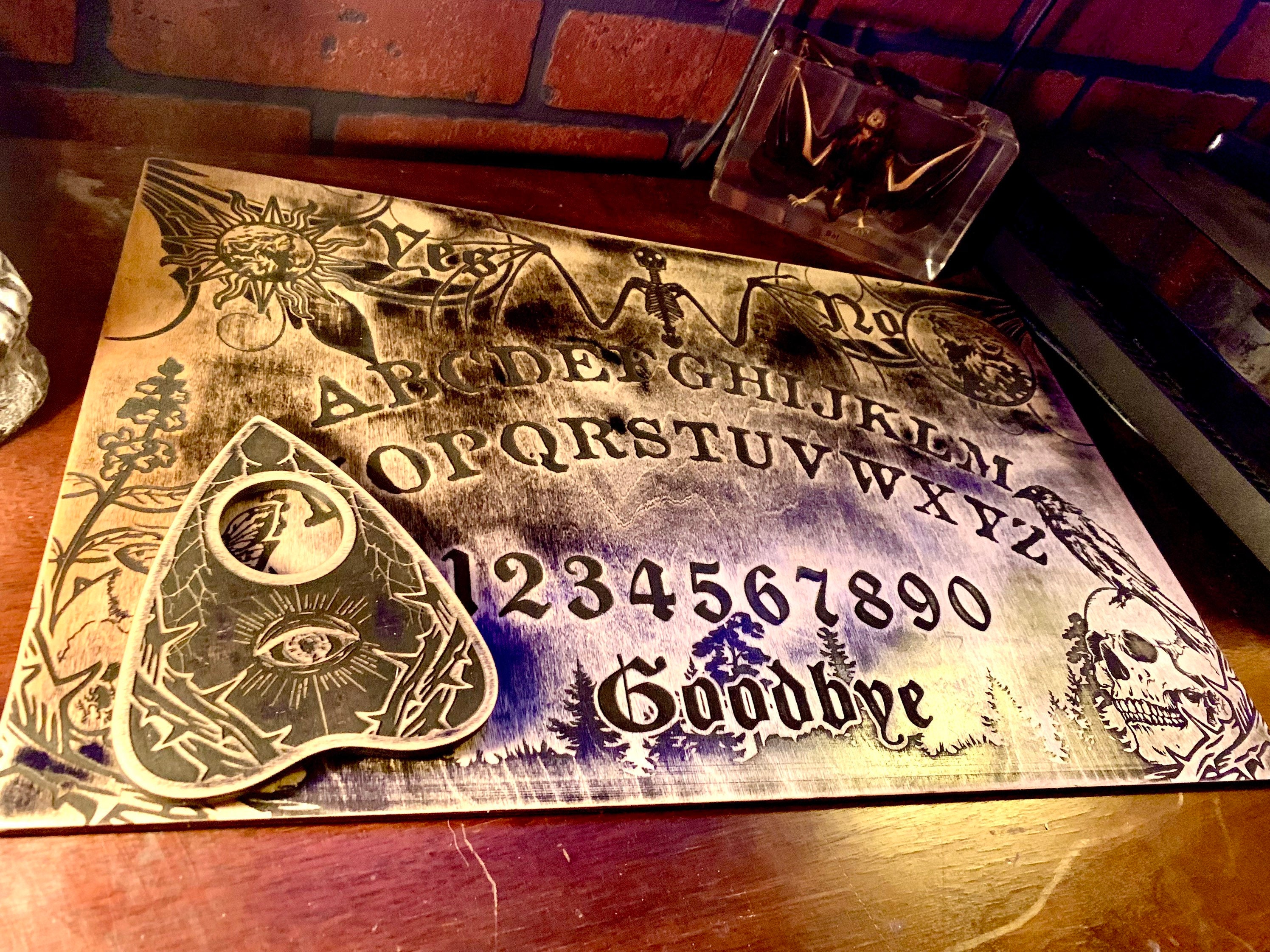 Ouija Board Engraved Wood Ouija Board Spirit Board - Etsy