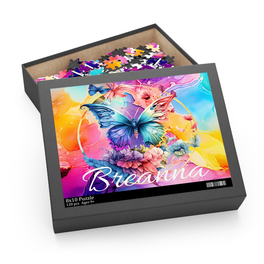 Personalized Watercolor Butterfly Kids Puzzle Custom Gift for Daughter ...