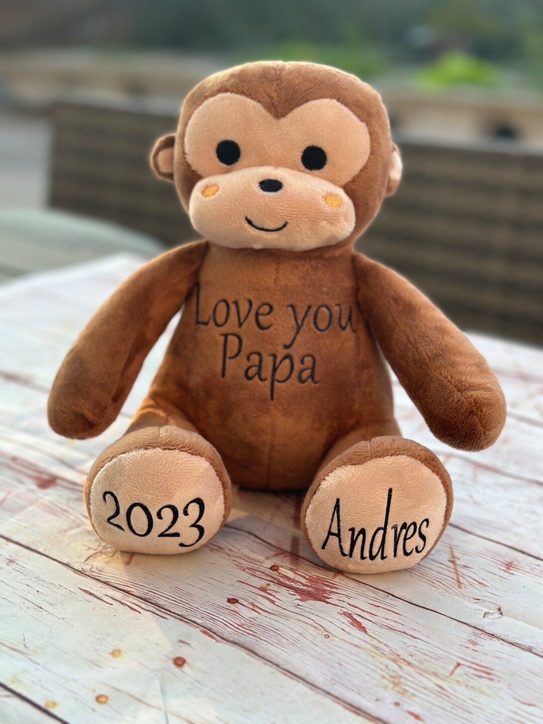 Personalized Stuffed Animal Monkey Birth Announcement Gift for Baby ...