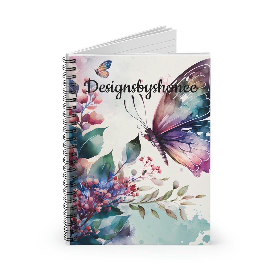 Personalized Custom Butterfly Spiral Notebook - Ruled Line; Mother's ...