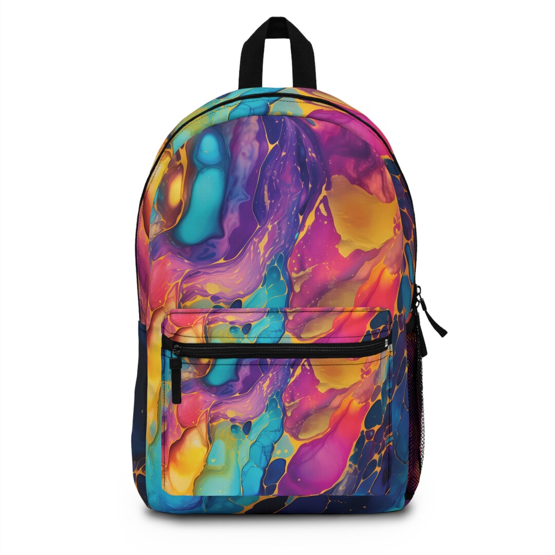 Neon Ink Backpack for Student Gift for High School Book Bag for Women ...