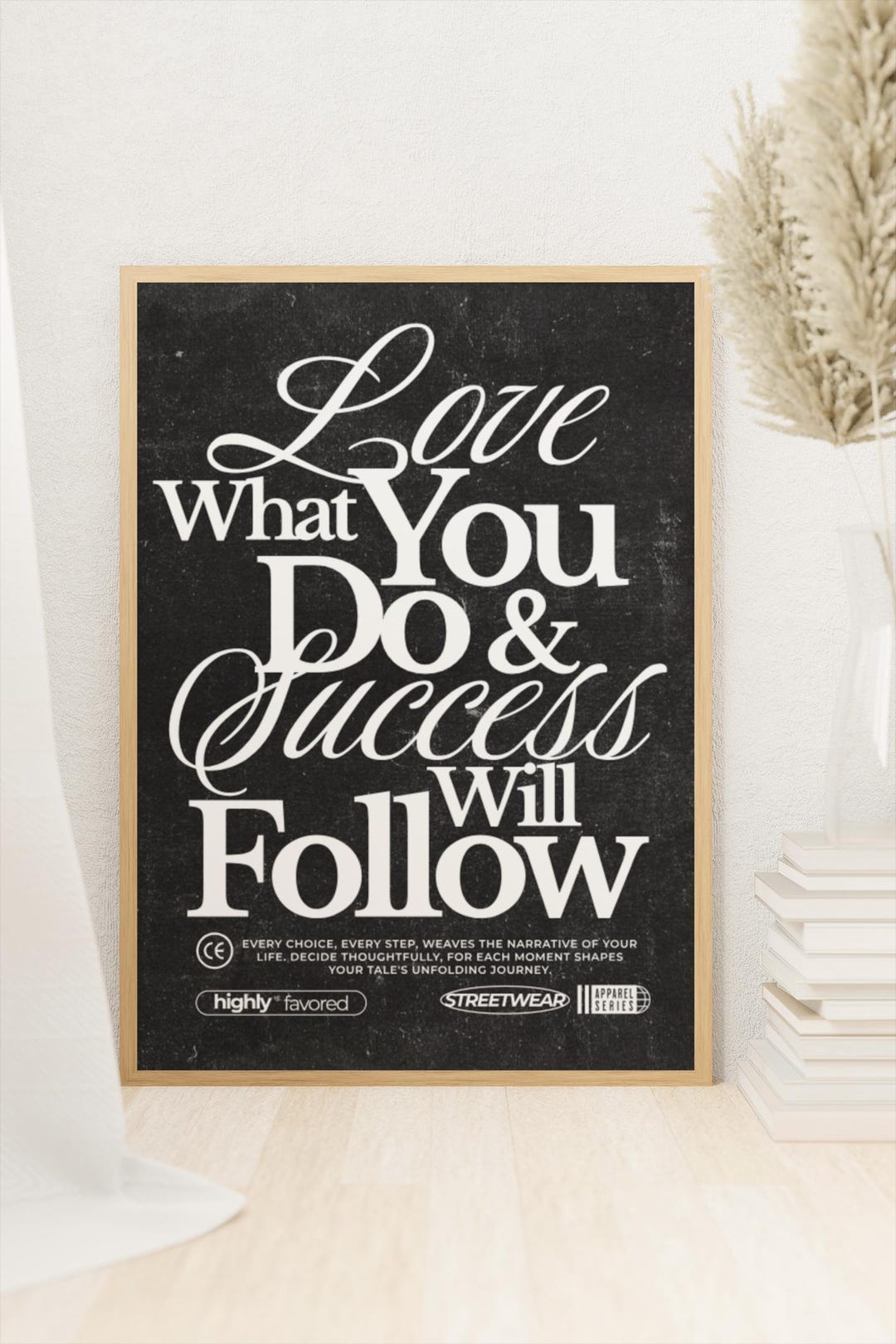 Love and Success Poster, Inspiring Quote, Wall Decor, Black Wall Art ...