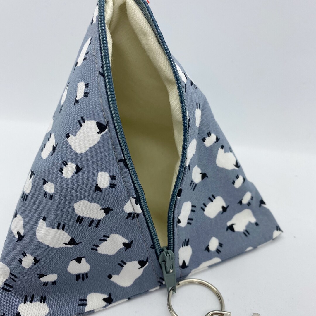 Sheep on Dark Grey Fabric USB Lead Pod, Cable & Plug Organiser Bag ...