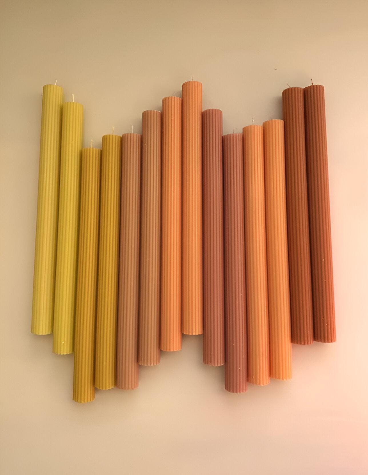 Ribbed Taper Candles, Minimal Drip, Candlesticks, Colored Tapers ...