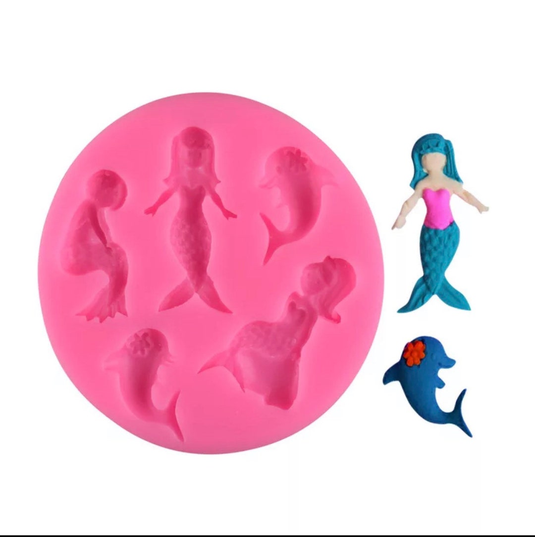 Mermaid Dolphin Silicone Mold for Chocolate, Resin, Candy, Soap ...