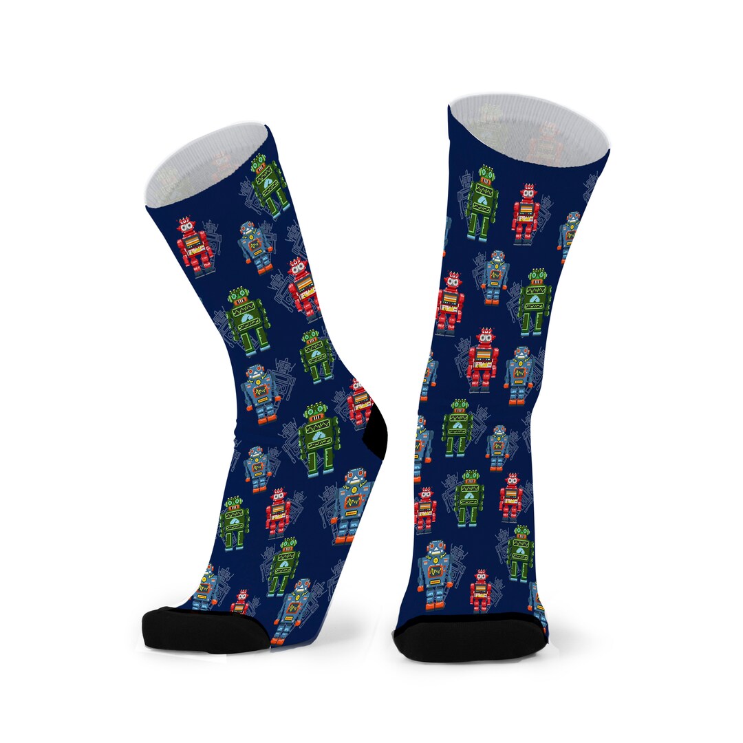 Robot Socks. Redfoxsox. Bamboo Socks - Etsy