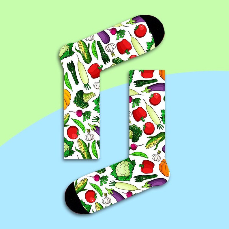 I'm Vegan Bamboo Socks. Vegetable Socks. Food Socks. Print - Etsy UK