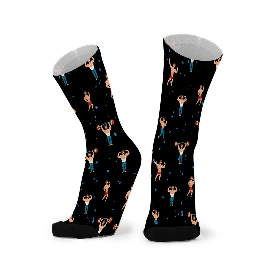 Macho Man Bamboo Socks. Muscle Man Fitness Socks. Fun Socks. Novelty ...