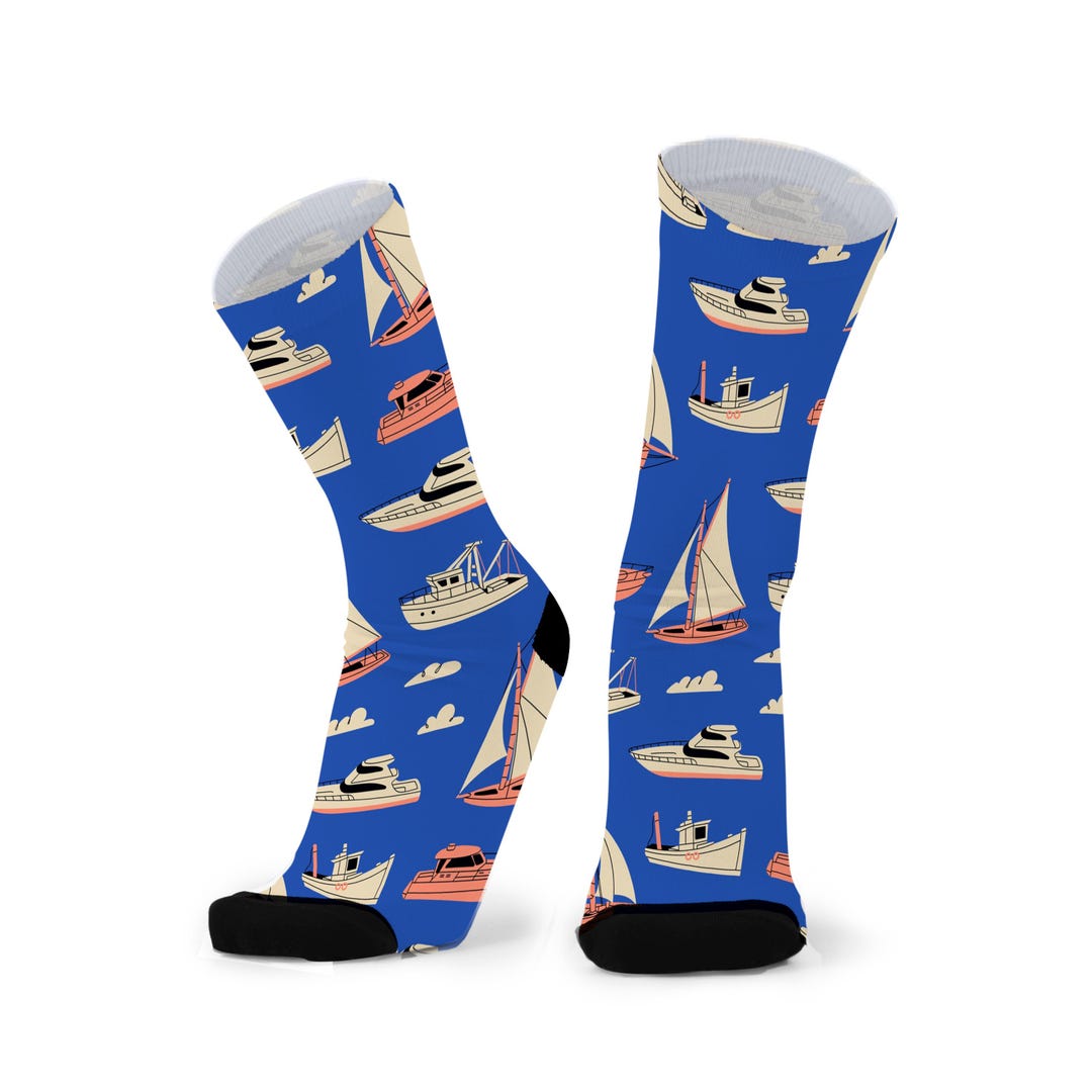 Sail Away Bamboo Socks. Boat Sailing Socks. Fun Socks. Novelty Socks ...