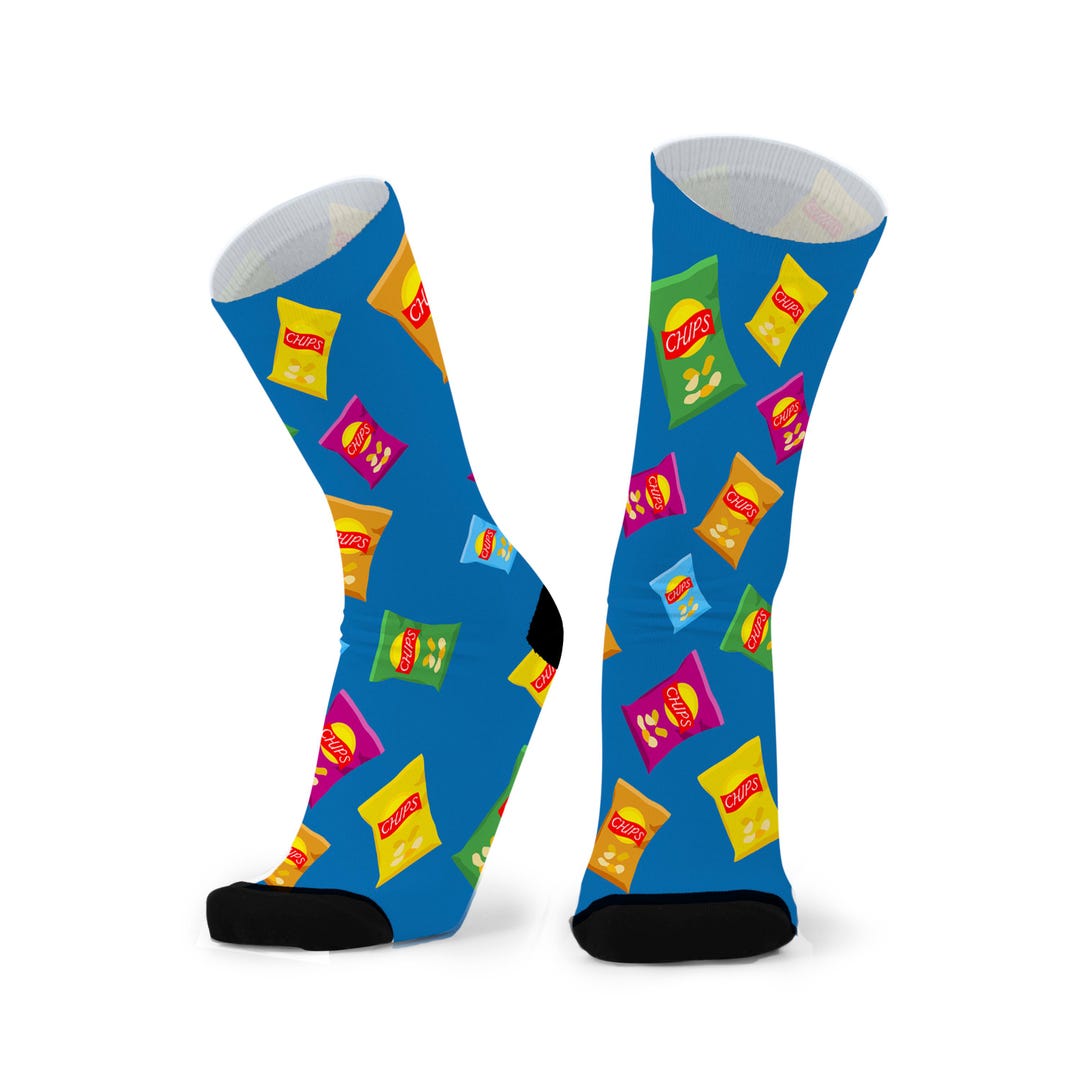 Chips Bamboo Socks. Potato Chips Socks. Potato Crisps Socks. Junk Food ...