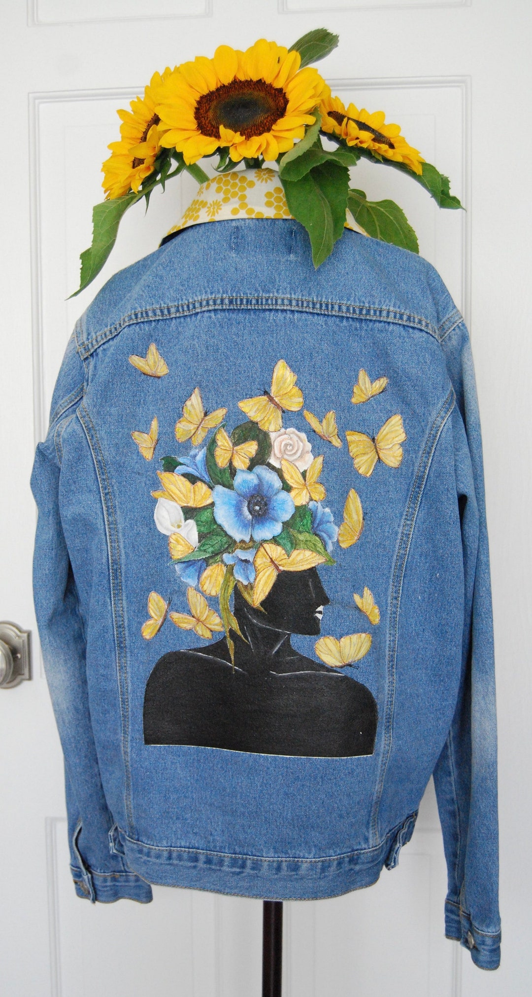 Hand Painted Denim Jacket. Original Design. One of a Kind. - Etsy