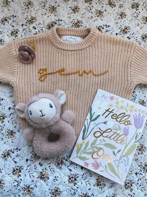 Custom Embroidered Name Baby Knit Sweater - Etsy