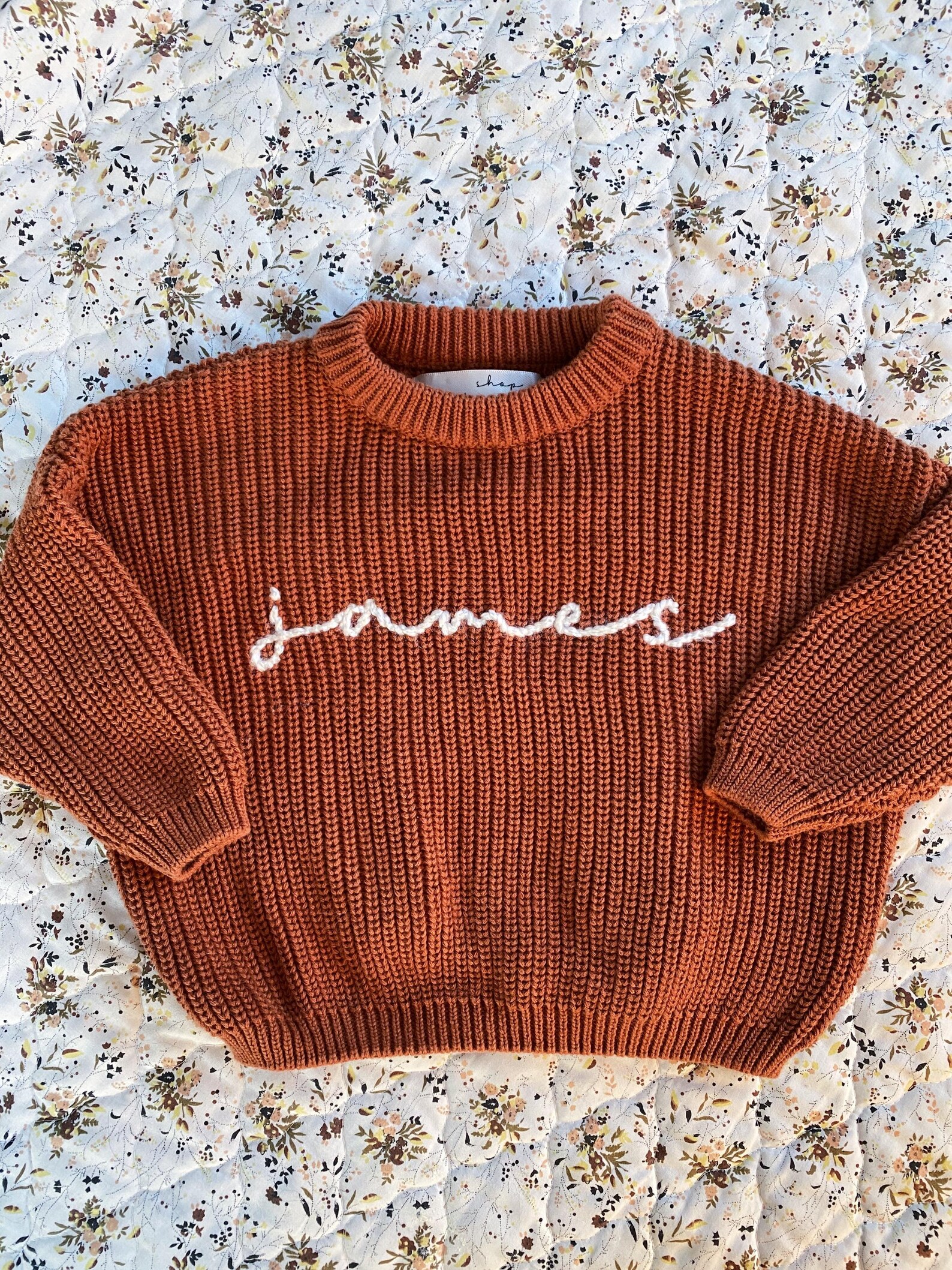 Custom Embroidered Name Baby Knit Sweater - Etsy