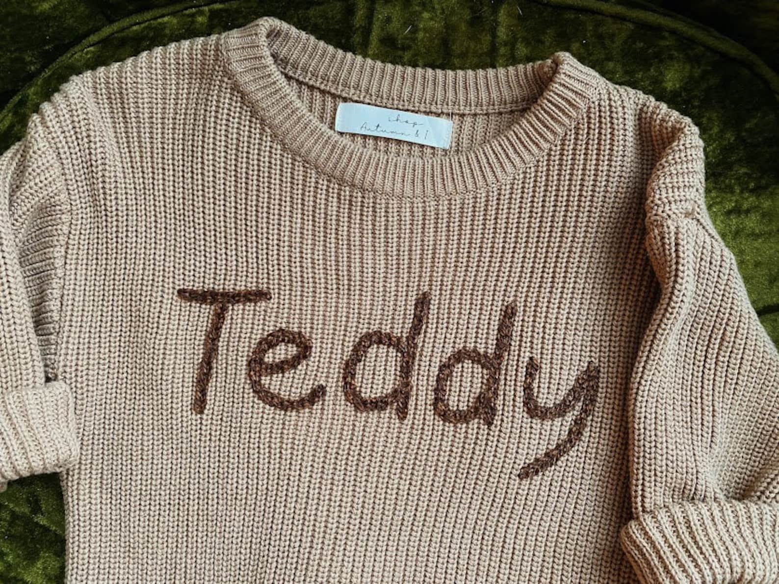Custom Embroidered Name Baby Knit Sweater - Etsy
