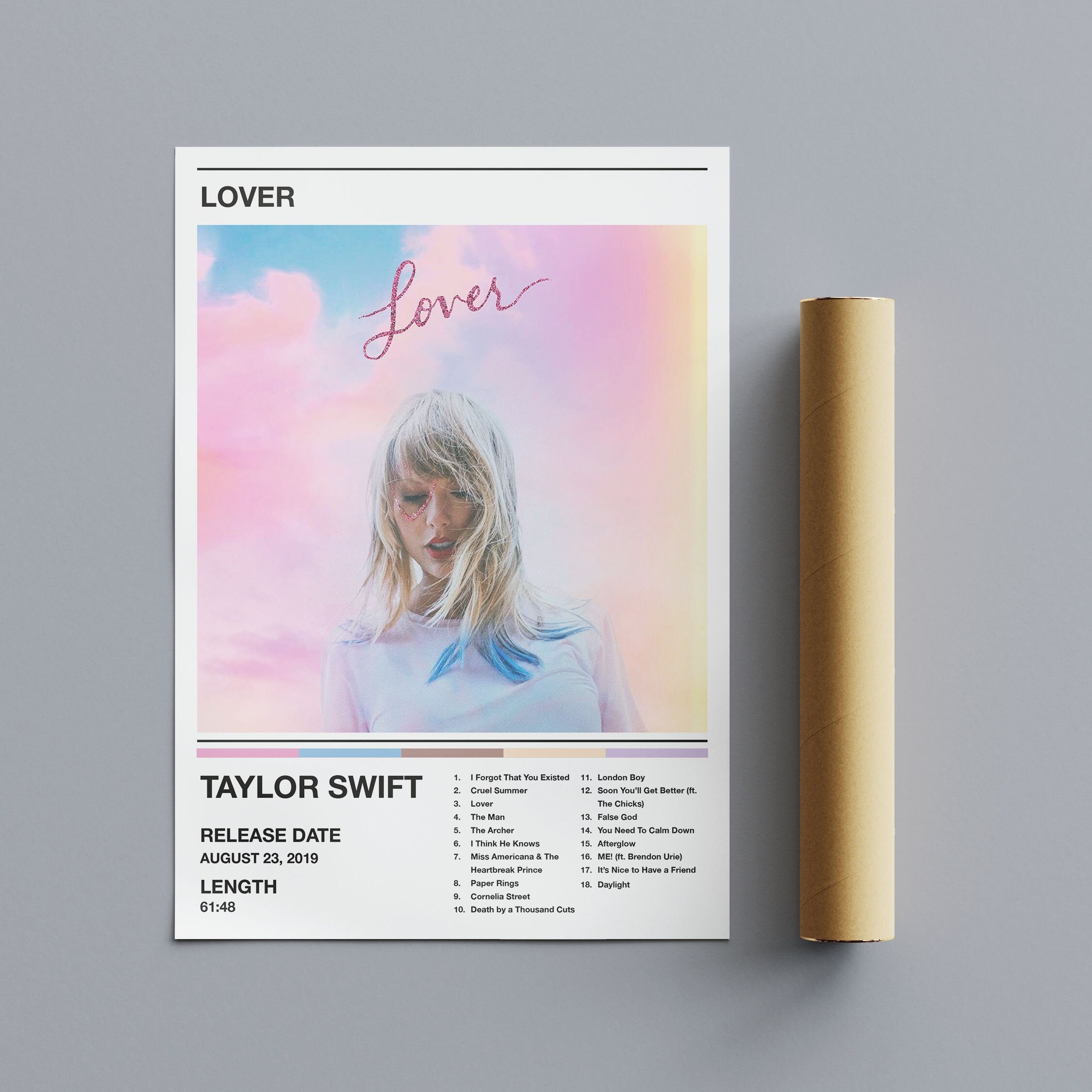 Taylor Lover Album Tracklist Music Poster - High Quality Handmade ...