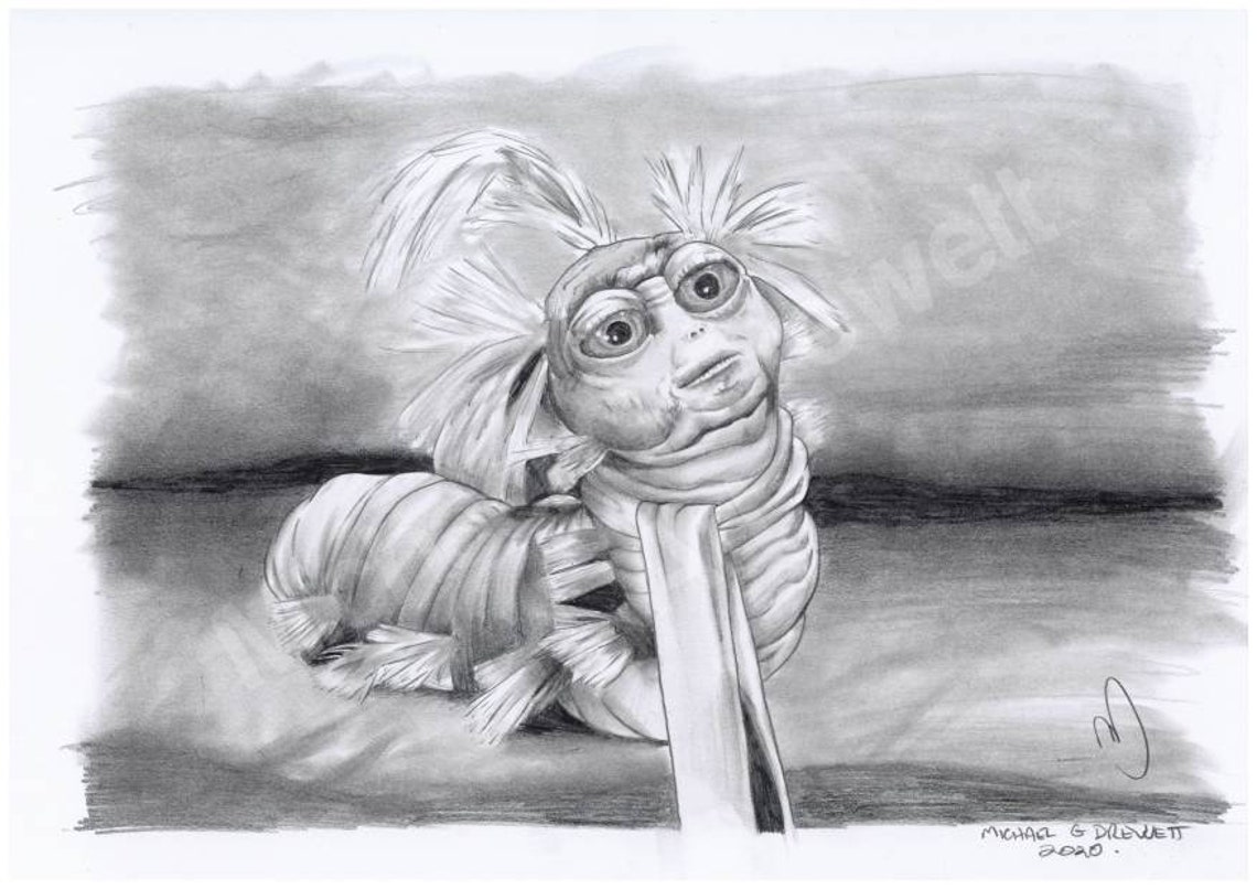 Just a Worm Labyrinth Pencil Sketch Print | Etsy