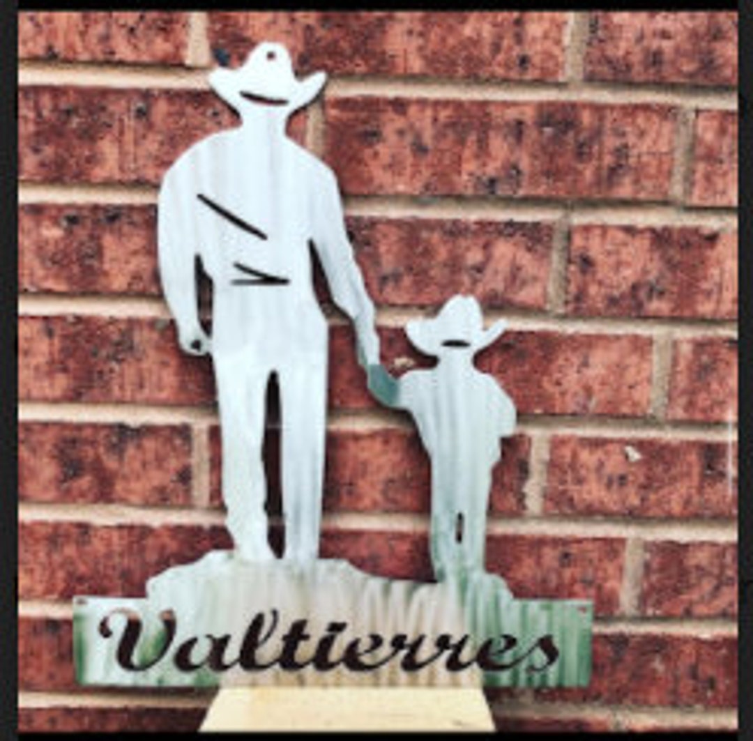 Father and Son Metal Sign - Metal - Free Personalized Cowboy - Custom ...