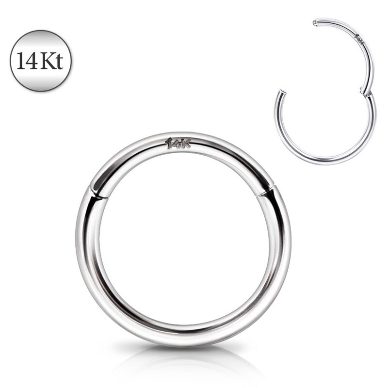 White Gold Nose Ring - Etsy
