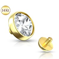 14K 16G Solid Gold Dermal Piercing/internally Threaded Dermal Anchor ...