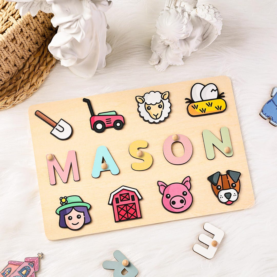 Farm Theme Name Puzzle, Personalized Name Puzzle, Animal Name Puzzle ...