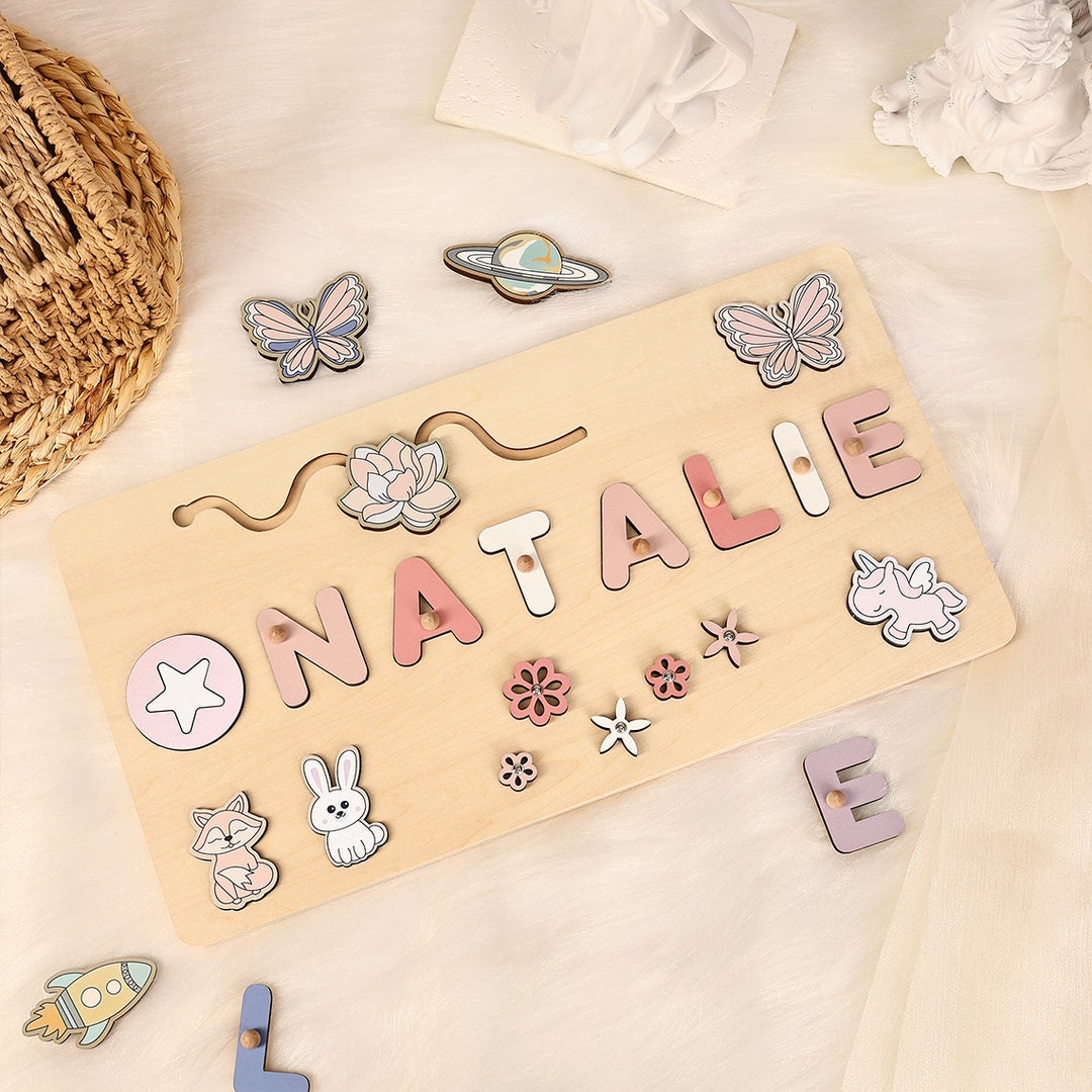 Personalized Name Puzzles With Pegs, Name Puzzles for Girls/kids/baby ...