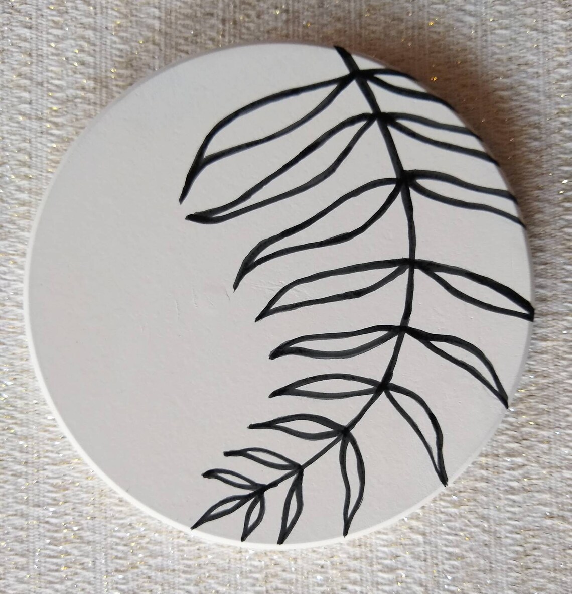 Black and White Botanical Coasters Set of Two Drink Coasters | Etsy